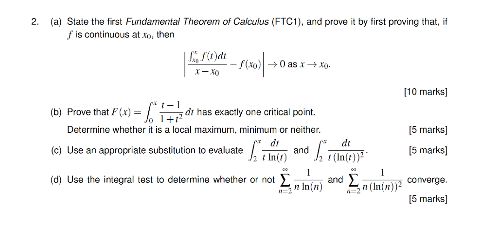 Solved 2. (a) State the first Fundamental Theorem of | Chegg.com