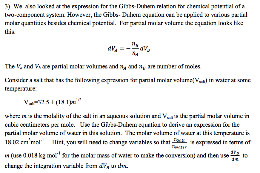 Solved 3) We also looked at the expression for the | Chegg.com