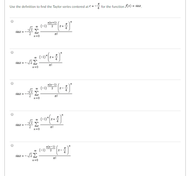 Solved Use the definition to find the Taylor series centered | Chegg.com