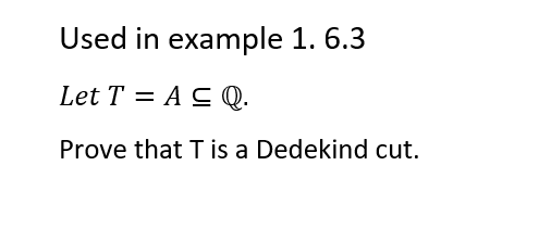 Solved Used in example 1. 6.3 Let TT A Q. Prove that T is a | Chegg.com