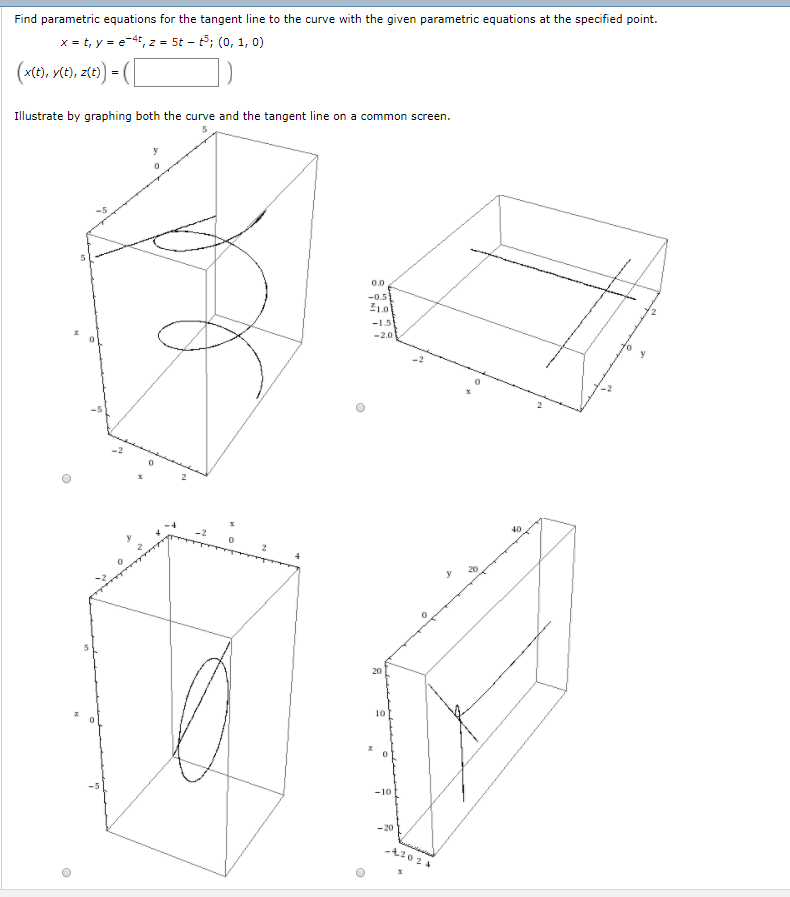 Solved Find Parametric Equations For The Tangent Line To The