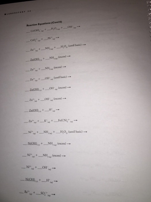 Solved Complete and balance the following equations | Chegg.com