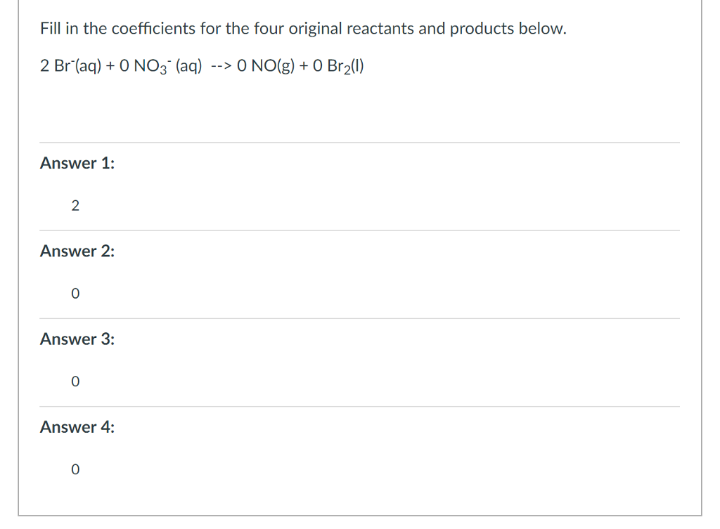 Solved Fill in the coefficients for the four original | Chegg.com