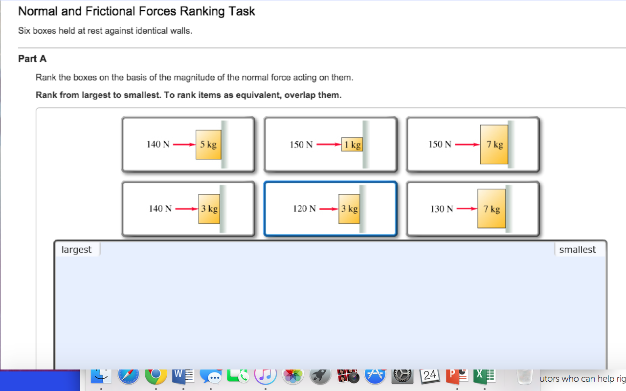Solved Normal and Frictional Forces Ranking Task Six boxes | Chegg.com