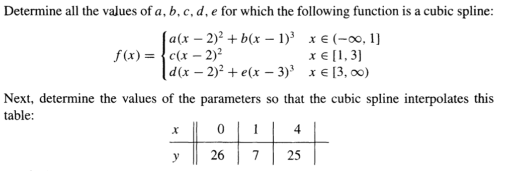 Solved Determine all the values of a, b, c, d, e for which | Chegg.com