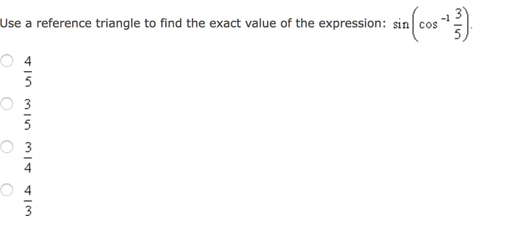 Solved Use a reference triangle to find the exact value of | Chegg.com