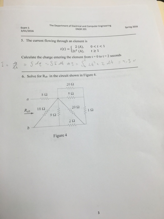 Solved The current flowing through an element is Calculate | Chegg.com