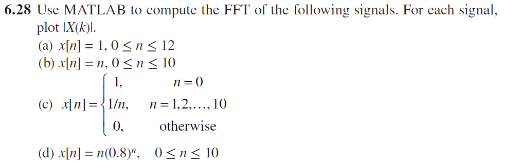 LAB to compute the FFT of the following signals. For | Chegg.com