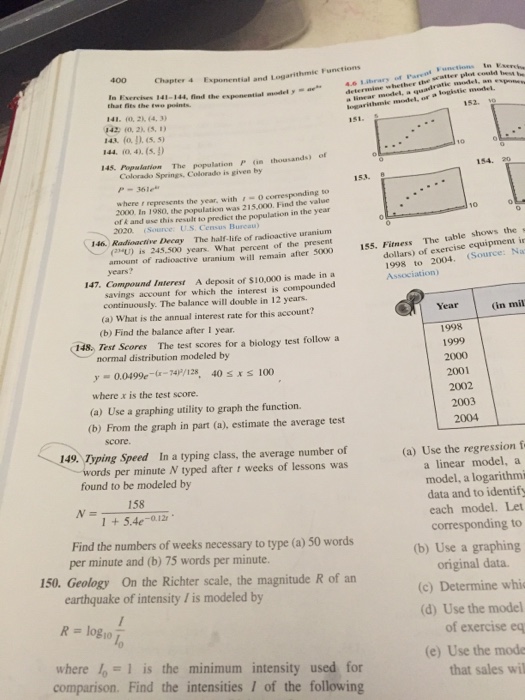 Solved 400 Chapter 4 Exponential And Logarithimie Ithmic