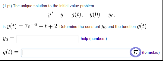Solved The unique solution to the initial value problem y' + | Chegg.com