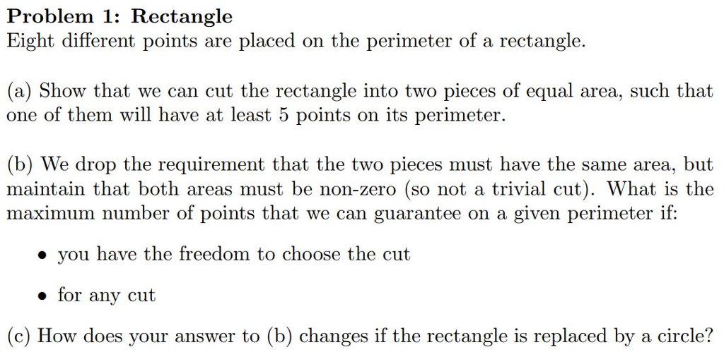 Solved Problem 1: Rectangle Eight different points are place | Chegg.com