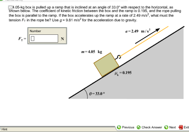 Solved 05-kg box is pulled up a ramp that is inclined at an | Chegg.com