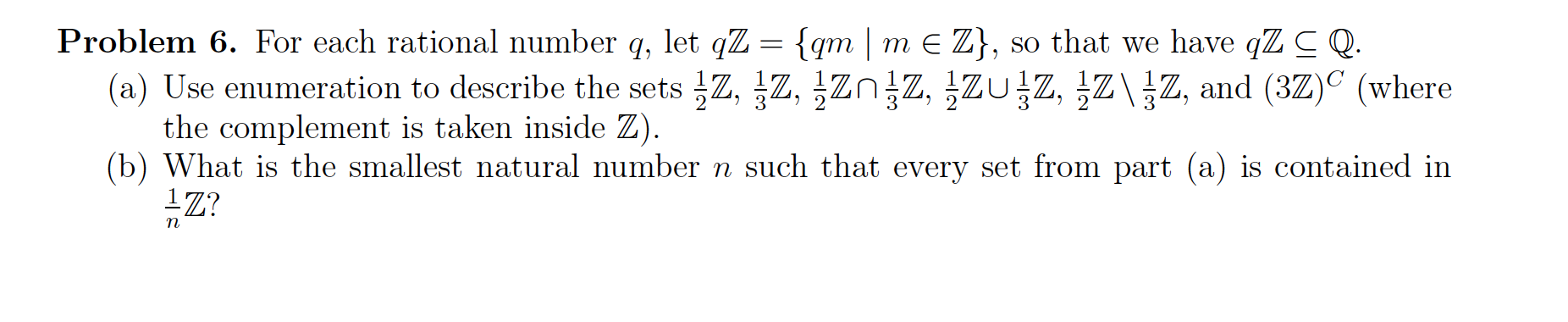 Solved For each rational number q, let qZ = {qm | m epsilon | Chegg.com