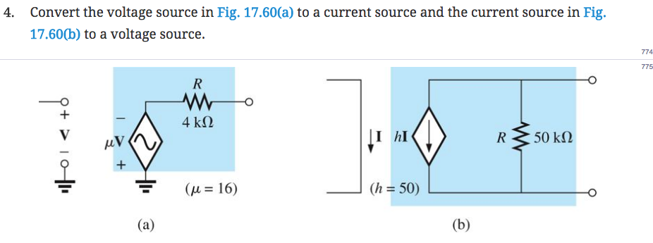Solved Convert the voltage source in Fig. 17.60(a) to a | Chegg.com