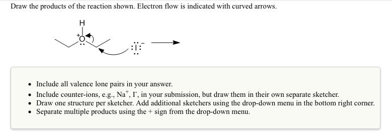 Solved Draw the products of the reaction shown. Electron | Chegg.com