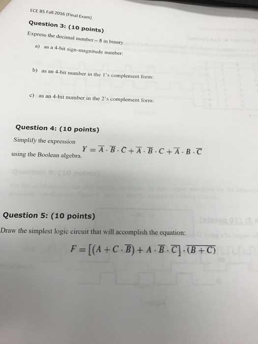 Solved Express the decimal number - 5 in binary as a 4-bit | Chegg.com