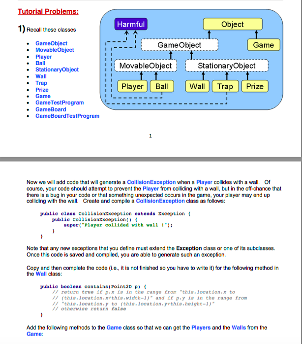Tutorial Problems Harmful Object Recall these classes | Chegg.com