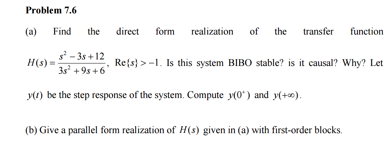 Solved Find the direct form realization of the transfer | Chegg.com