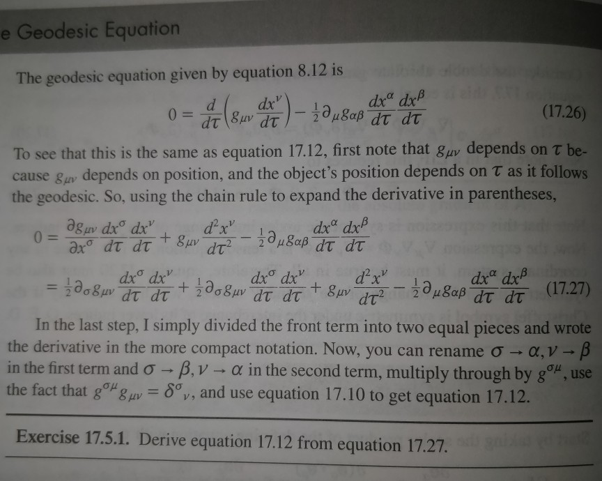 Solved e Geodesic Equation The geodesic equation given by | Chegg.com