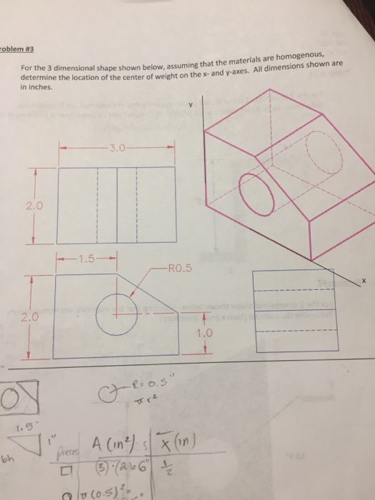 Solved For the 3 dimensional shape shown below, assuming | Chegg.com