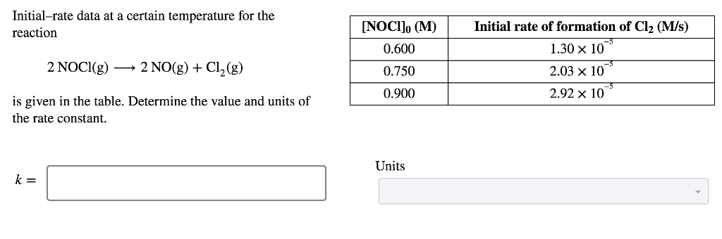 Solved Initial-rate data at a certain temperature for the | Chegg.com Solved Initial-rate data at a certain temperature for the | Chegg.com
