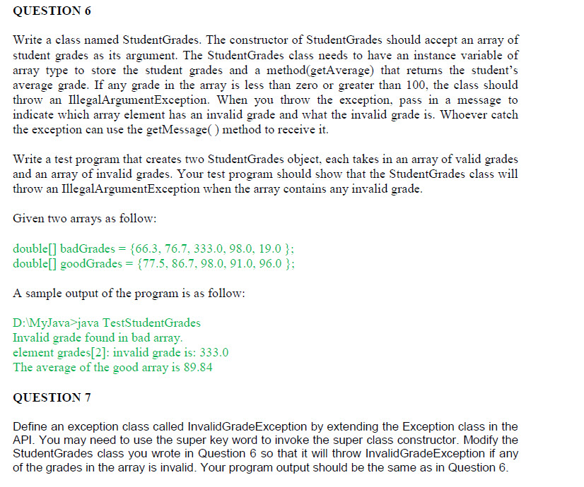 Solved Write a class named StudentGrades. The constructor of | Chegg.com