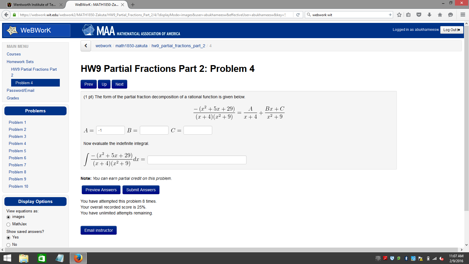Solved Wentworth Institute of Te WeBWorK : MATH1850-Za.. × ( | Chegg.com Solved Wentworth Institute of Te WeBWorK : MATH1850-Za.. × ( | Chegg.com