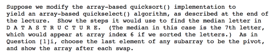 Solved Suppose We Modify The Array Based Quicksort
