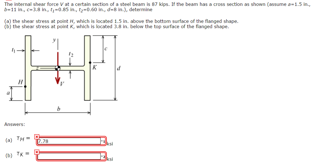 Solved The internal shear force V at a certain section of a | Chegg.com