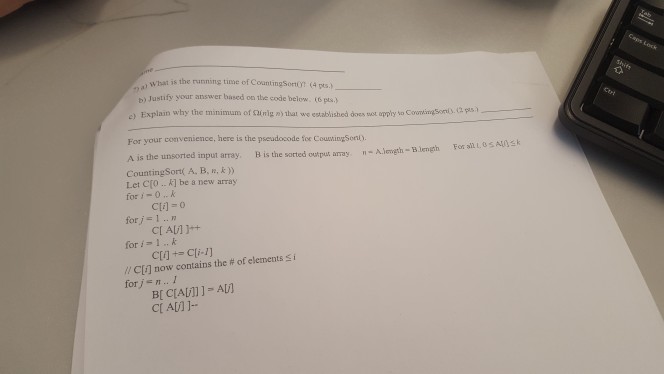Solved ., what is the running tinne of CountngSontt (4 pes.) | Chegg.com