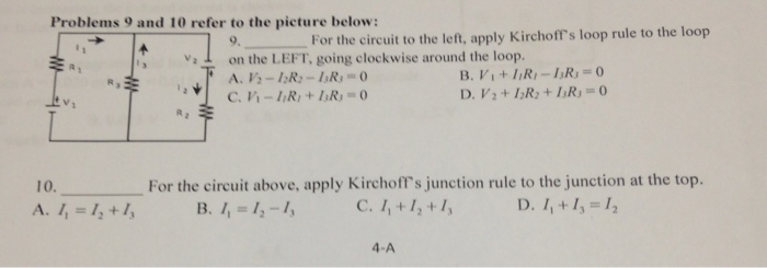 Solved For the circuit to the left, aply Kirchoff's loop | Chegg.com
