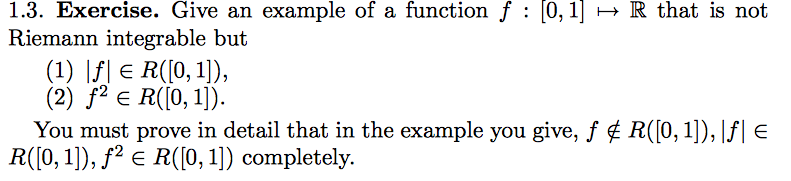 Solved Give an example of a function f : [0, 1] rightarrow R | Chegg.com