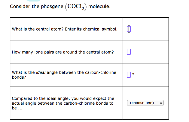 Solved Consider the phosgene (COCI2) molecule. What is the | Chegg.com