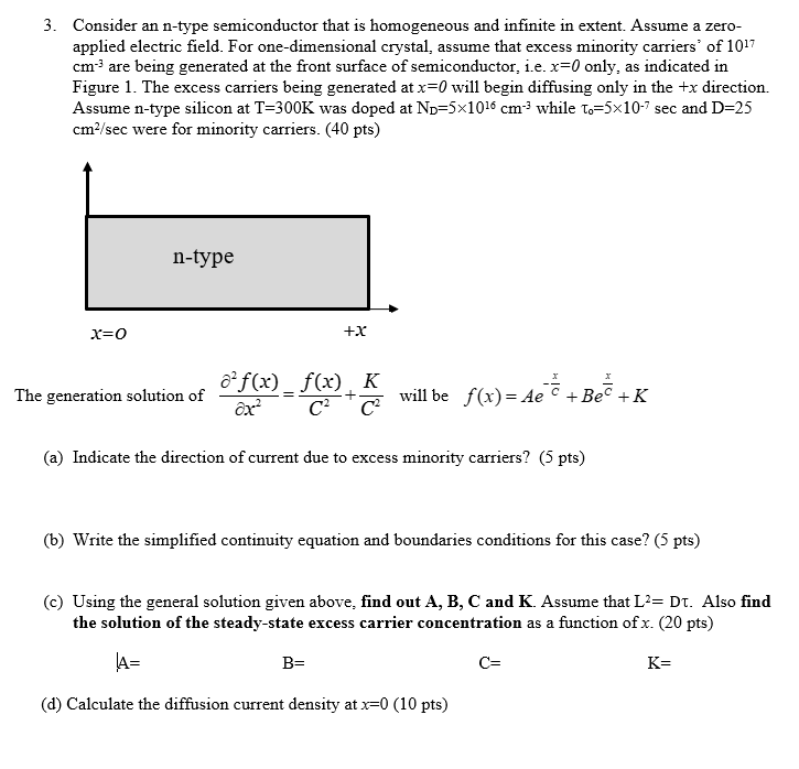Solved 3. Consider an n-type semiconductor that is | Chegg.com