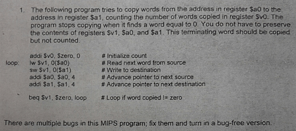 Solved The following program tries to copy words from the | Chegg.com