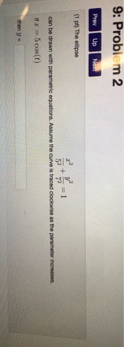 Solved Prev Up Next Find an interval of t-values such c(t) | Chegg.com