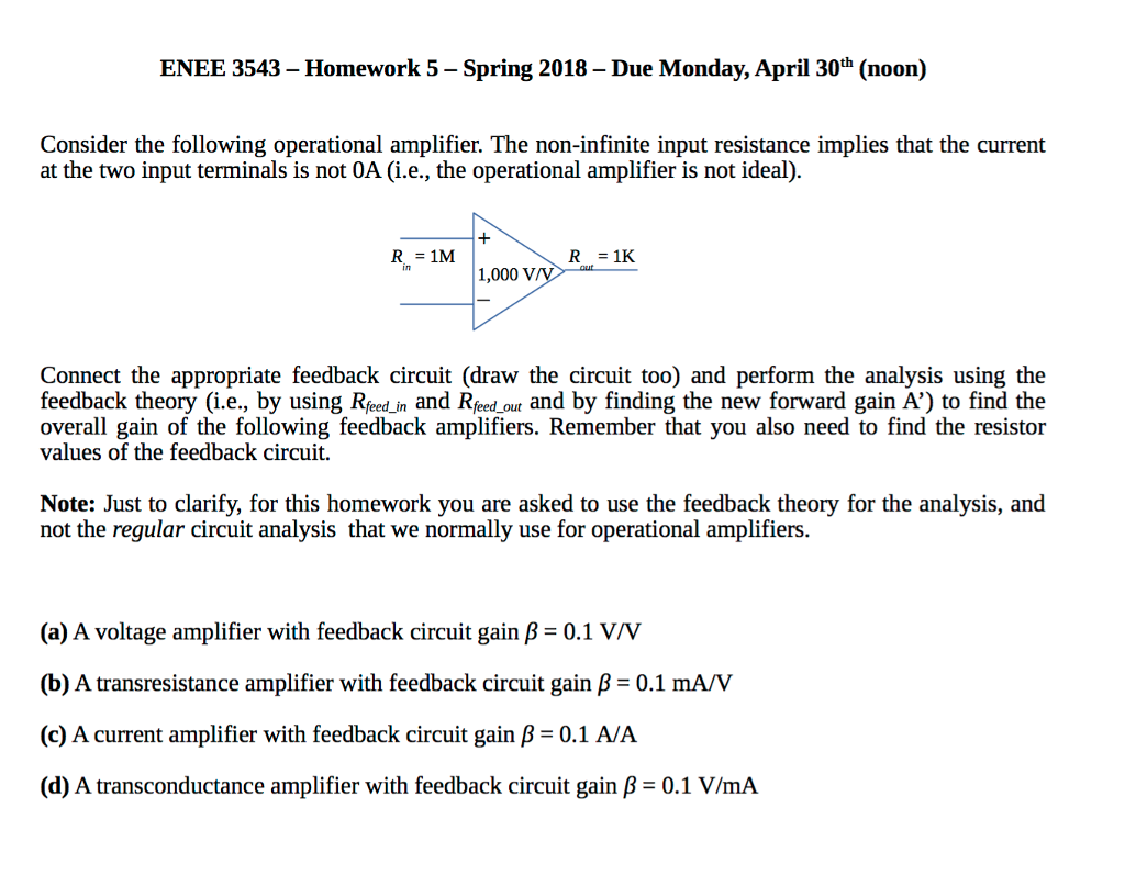 ENEE 3543 - Homework 5 - Spring 2018 - Due Monday, | Chegg.com