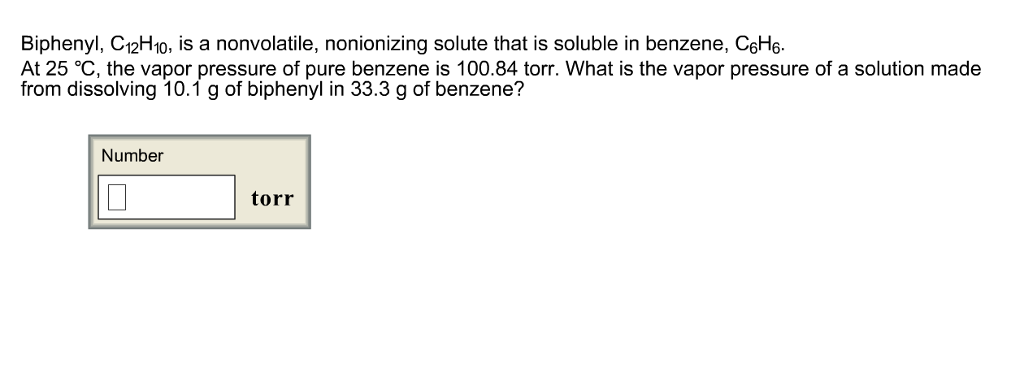 Solved Biphenyl, C12H10, is a nonvolatile, nonionizing | Chegg.com