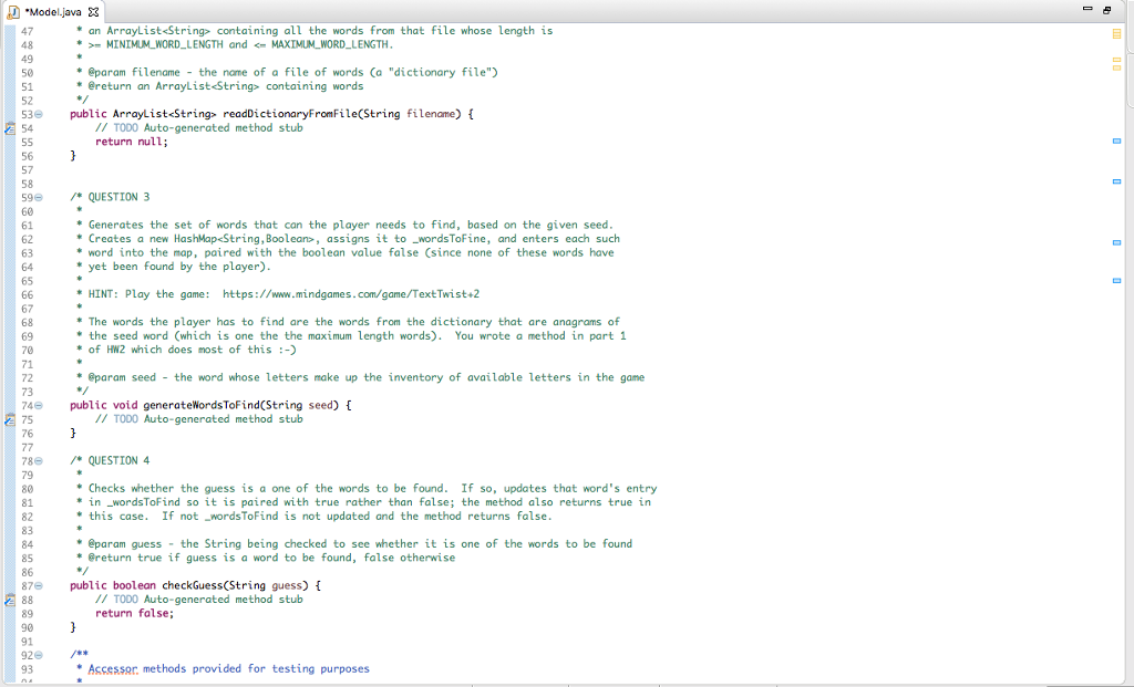 "Model.java 1 package code; 3e import java . io. | Chegg.com
