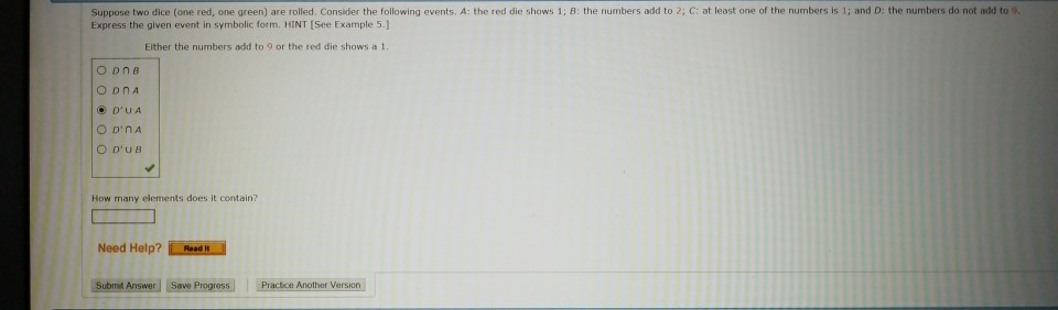 Solved Suppose two dice (one red, one green) are rolled. | Chegg.com
