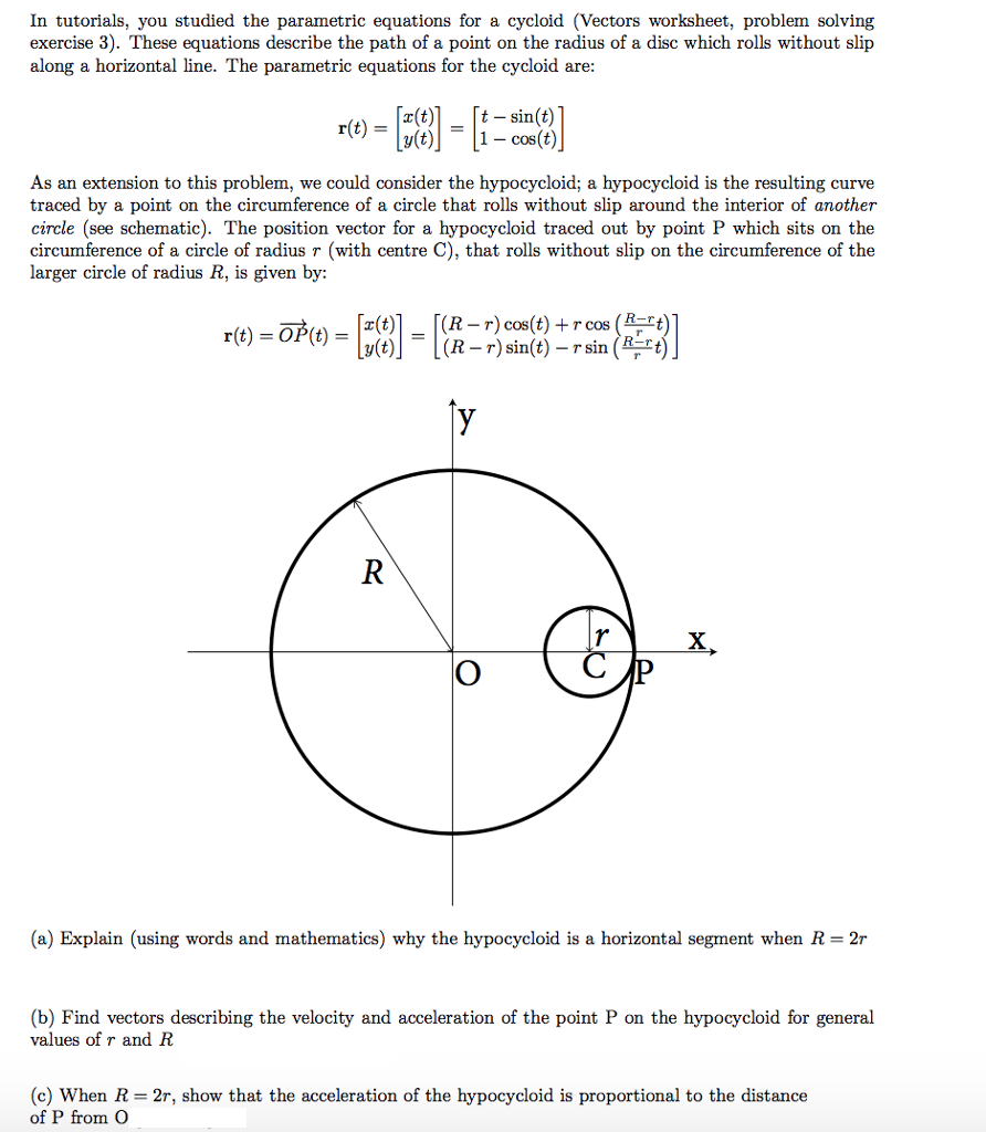 Solved In tutorials, you studied the parametric equations | Chegg.com
