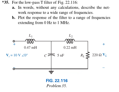 Solved For the low-pass T filter of In words, without any | Chegg.com