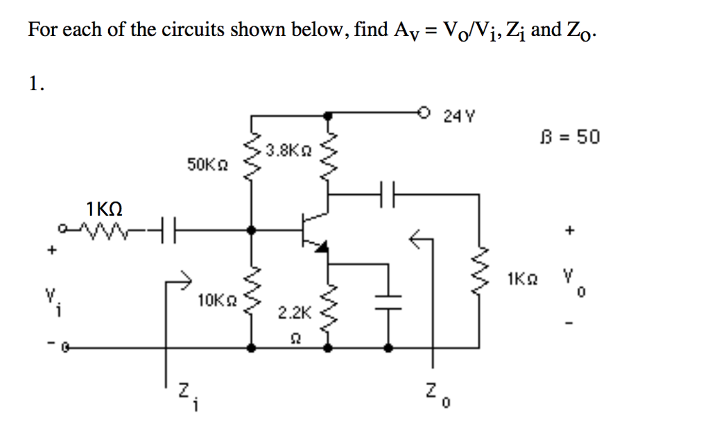 Solved For each of the circuits shown below, find A_v = | Chegg.com
