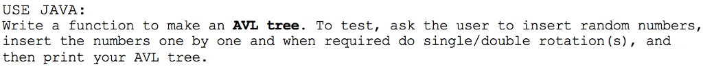Solved Use Java Write A Function To Make An Avl Tree To 9232