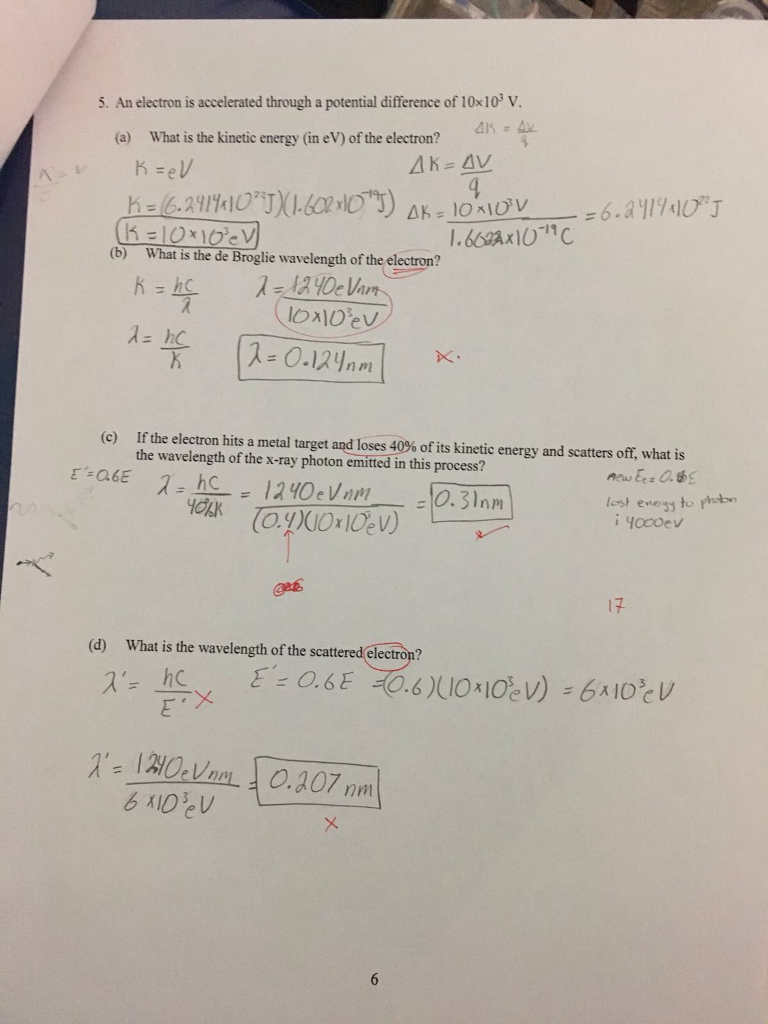 Solved An Electron Is Accelerated Through A Potential