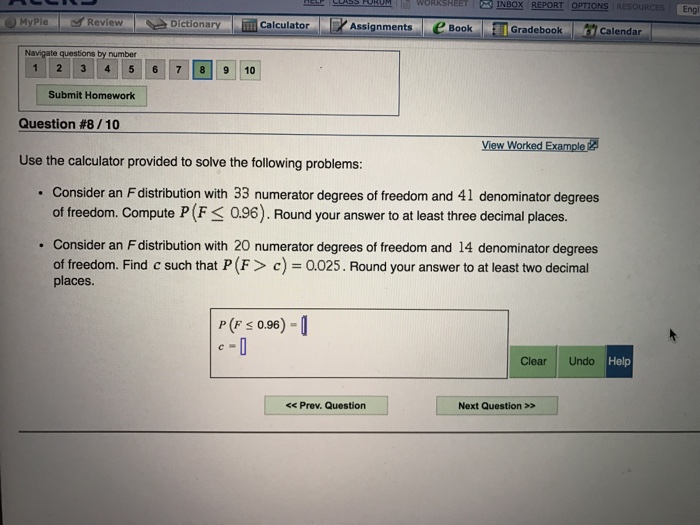 Solved Use the calculator provided to solve the following | Chegg.com