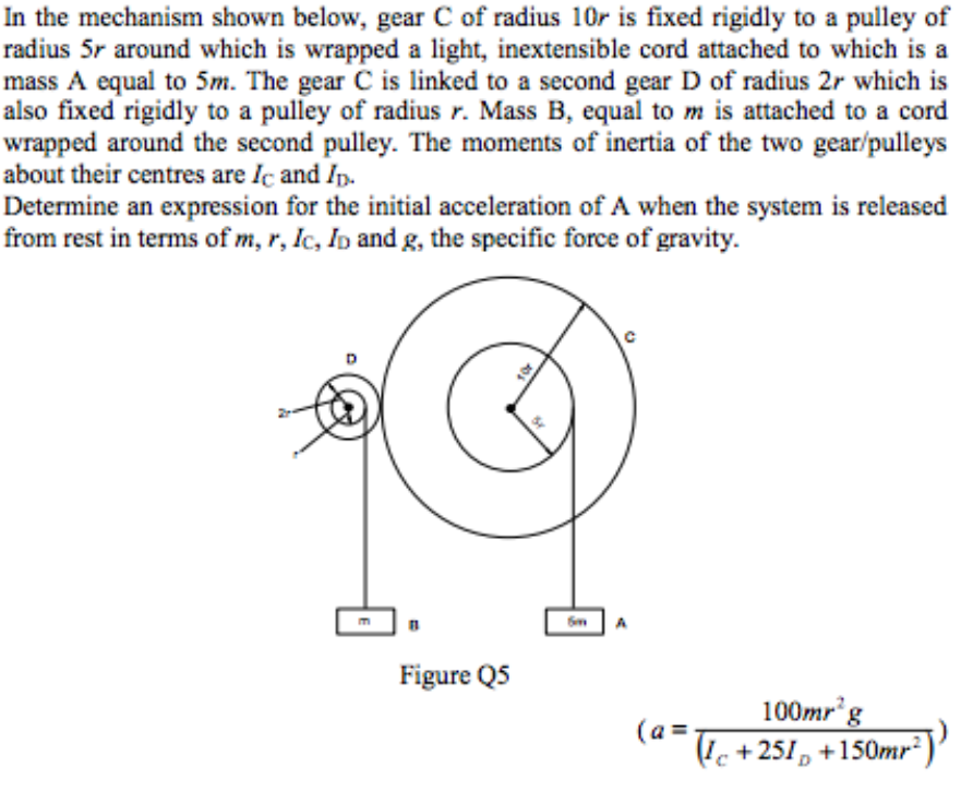 Solved In the mechanism shown below, gear C of radius 10r is | Chegg.com