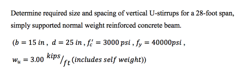 Solved Determine required size and spacing of vertical | Chegg.com
