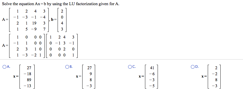 Solved Find An Lu Factorization Of The Matrix A Find An Lu