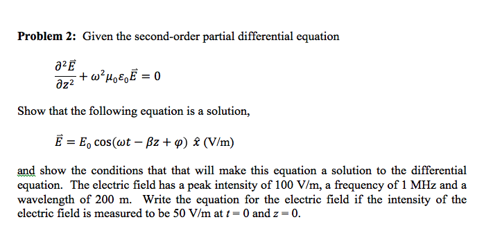 Solved Problem 2: Given the second-order partial | Chegg.com